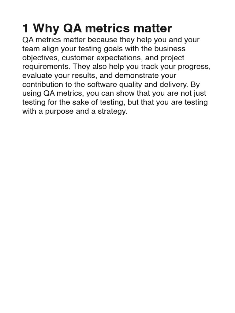 QA Metrics | PDF
