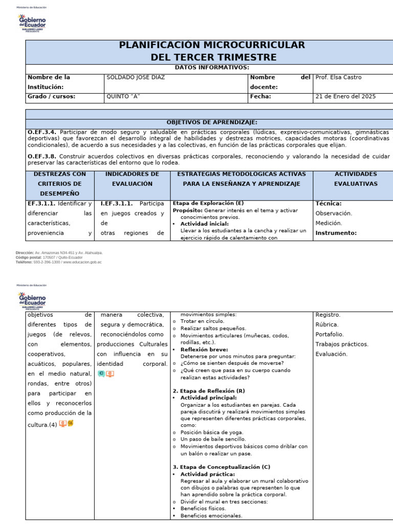 PLANIFICACION DE CLASE DEMOSTRATIVA- LIC. TATIANA MAZA | PDF | Aprendizaje | Evaluación
