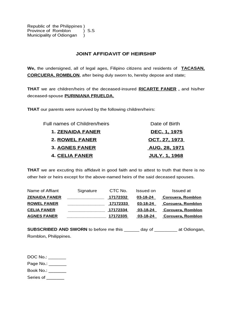 joint-affidavit-of-heirship | PDF