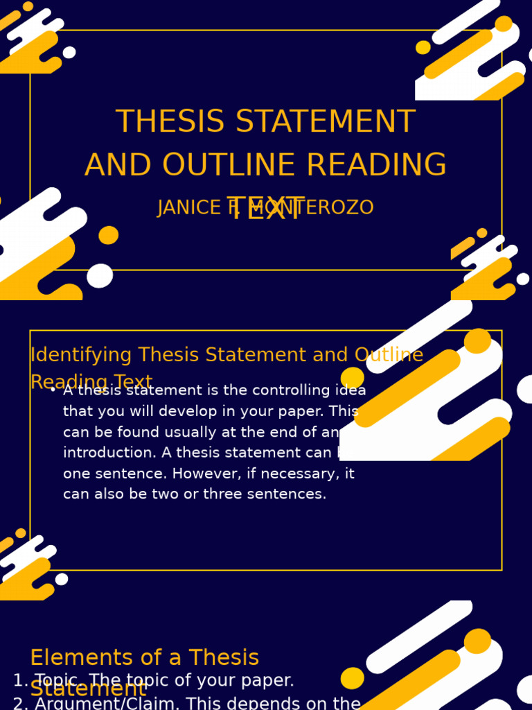 Thesis Statement And Outline Reading Text Pdf Writing Cuneiform