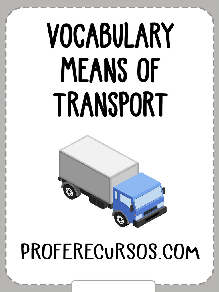 Means of Transport Vocabulary English Proferecursos | PDF