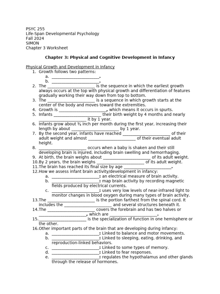 Infancy Physical & Cognitive Development Guide | PDF | Neuron | Perception