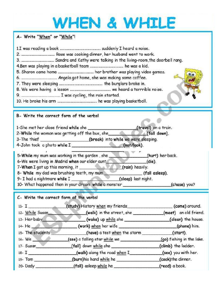 While vs When. Practice | PDF
