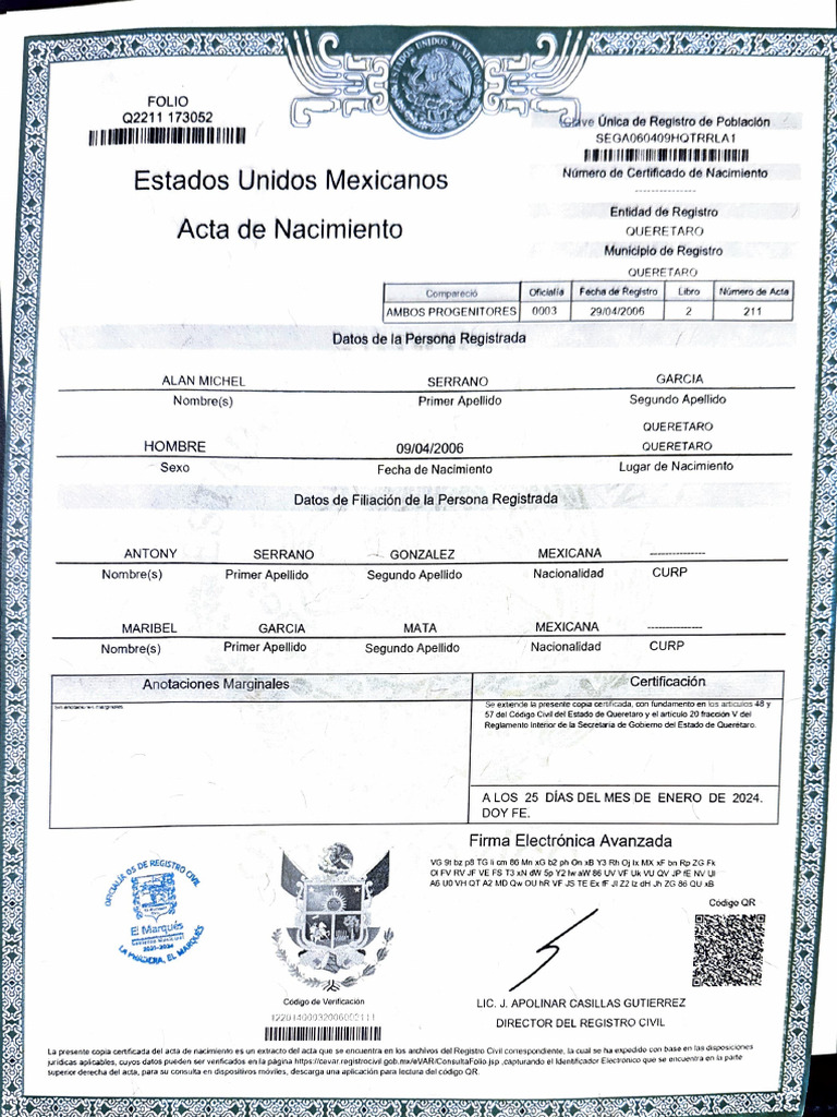 Certificado de Bachillerato de Alan Serrano | PDF | Gestión de datos | Gobierno