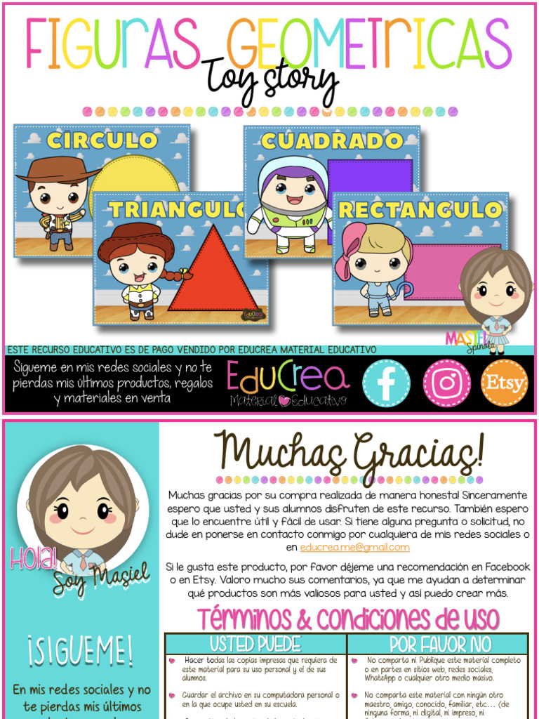 Educrea 005. Flash Cards Figuras Geometricas Toy Story | PDF | Derechos ...