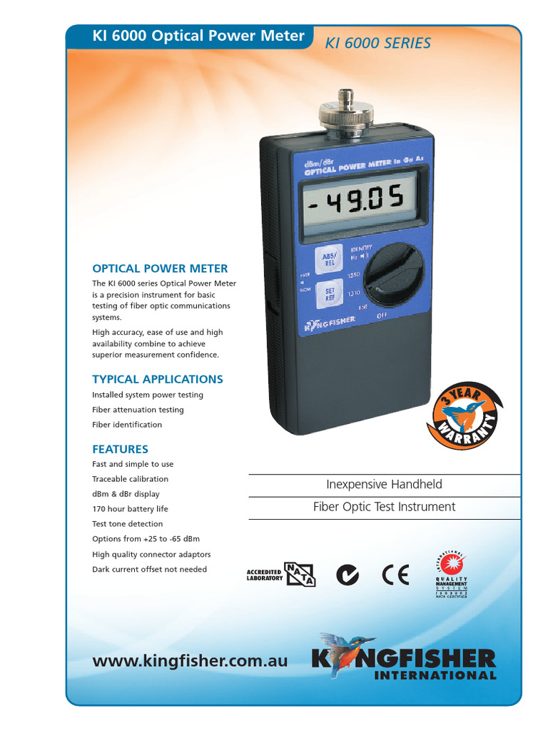 KI 6000 Optical Power Meter | PDF | Optics | Electromagnetic Radiation