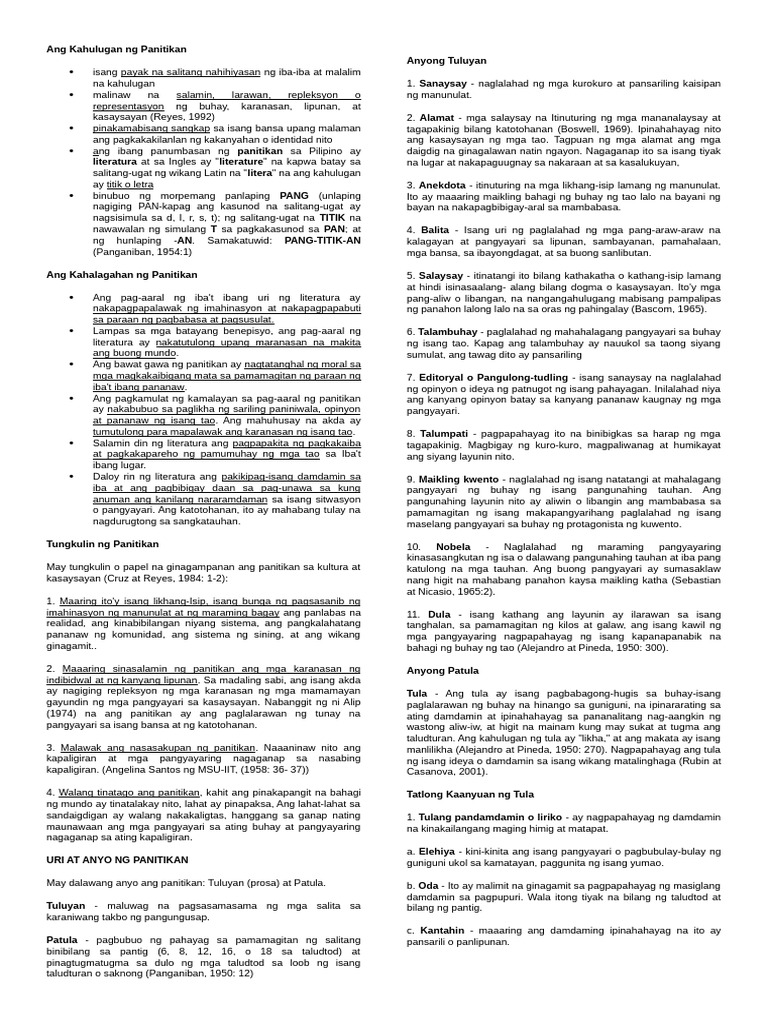 Panitikan NG Rehiyon | PDF