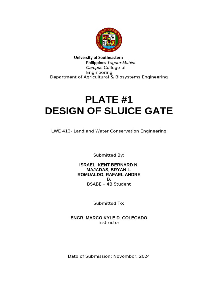 Sluice Gate Super Final | PDF | Bending | Force