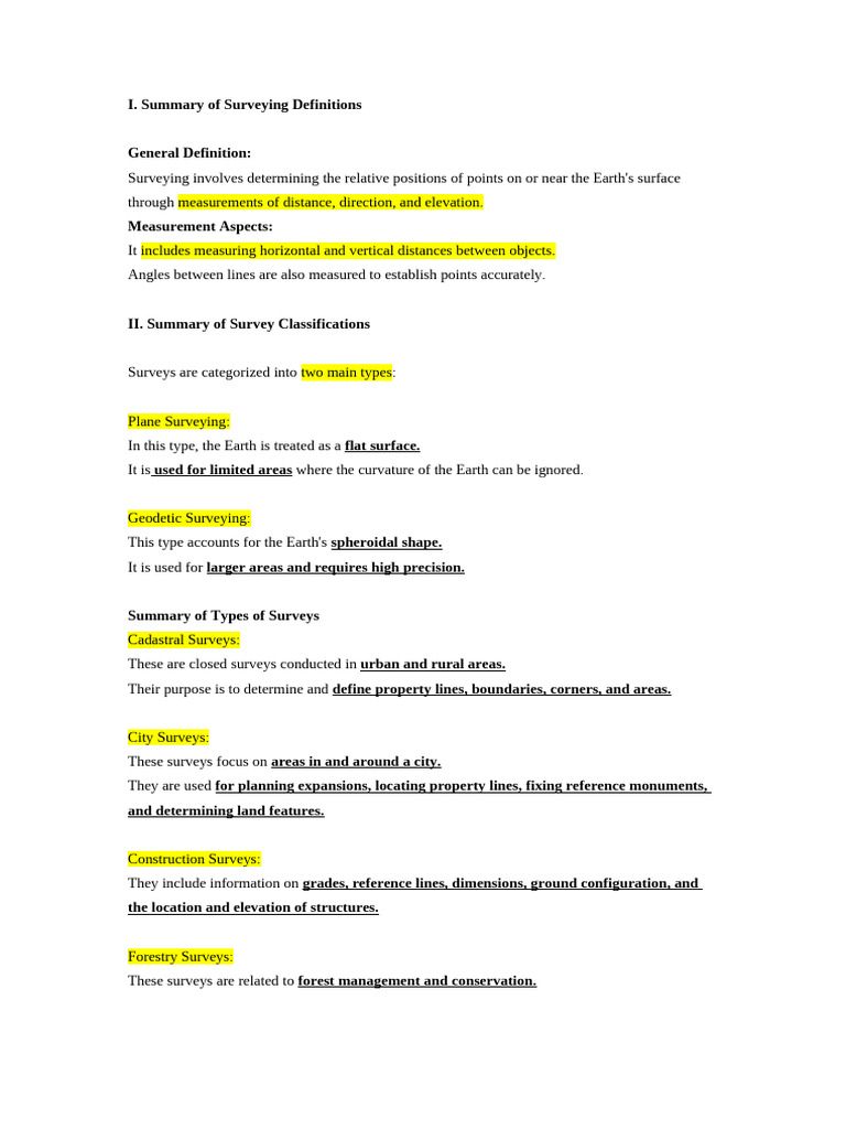 Surveying LEC Prelims-Coverage | PDF | Surveying | Angle