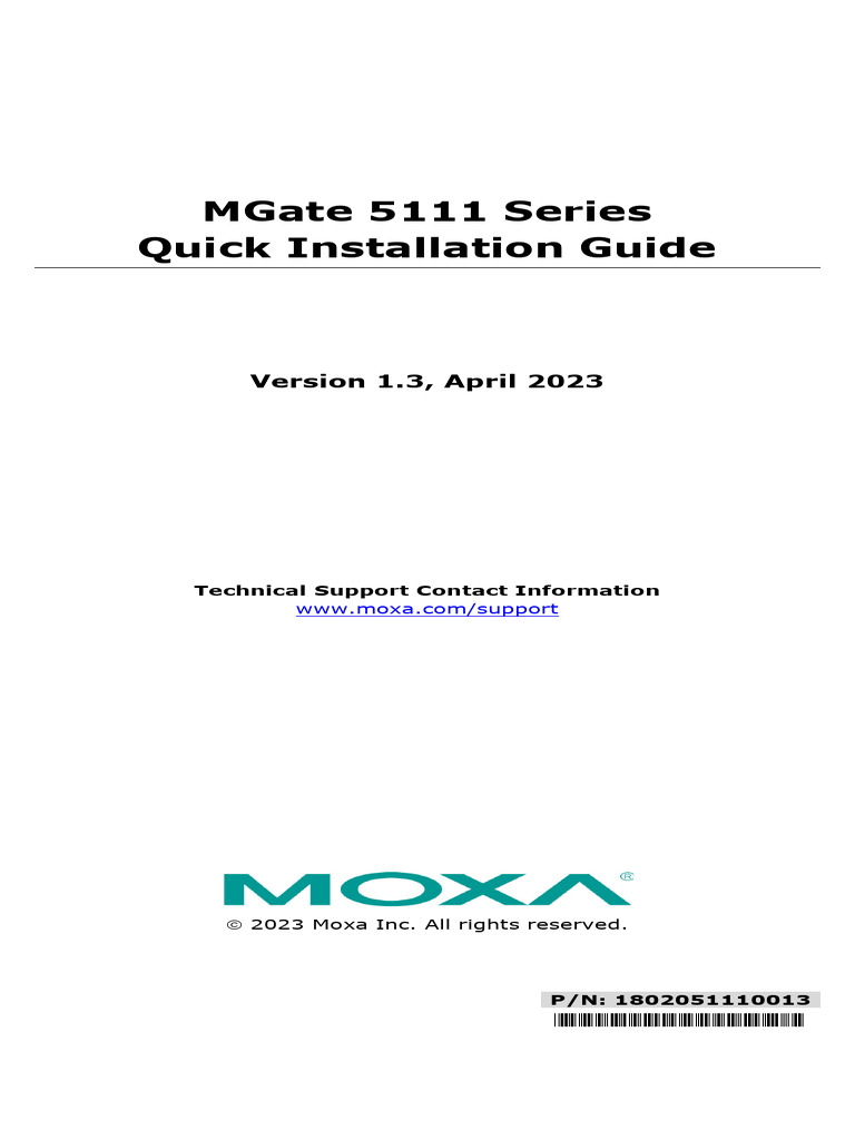 Moxa Mgate 5111 Series Qig v1 3 | PDF | Computer Engineering ...
