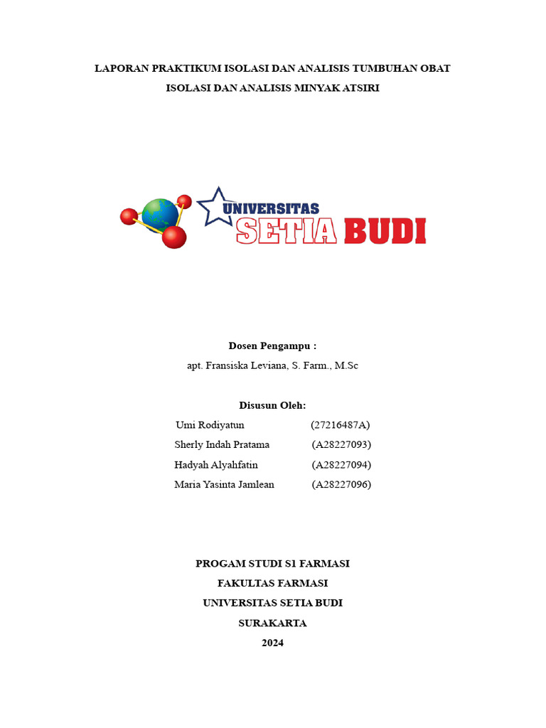 Laprak Iato Isolasi Dan Analisis Minyak Atsiri | PDF