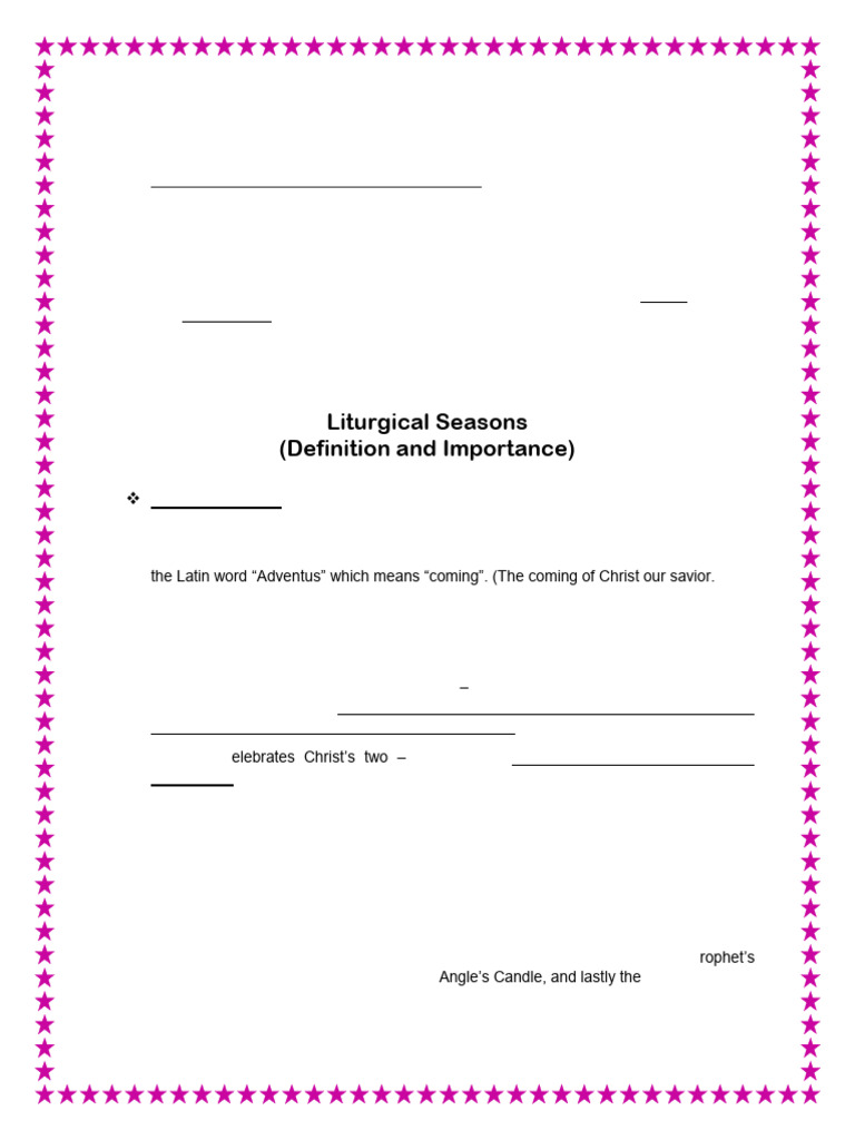 Performance Task no. 4 (Liturgical Seasons) | PDF | Liturgical Year ... Performance Task no. 4 (Liturgical Seasons) | PDF | Liturgical Year ...