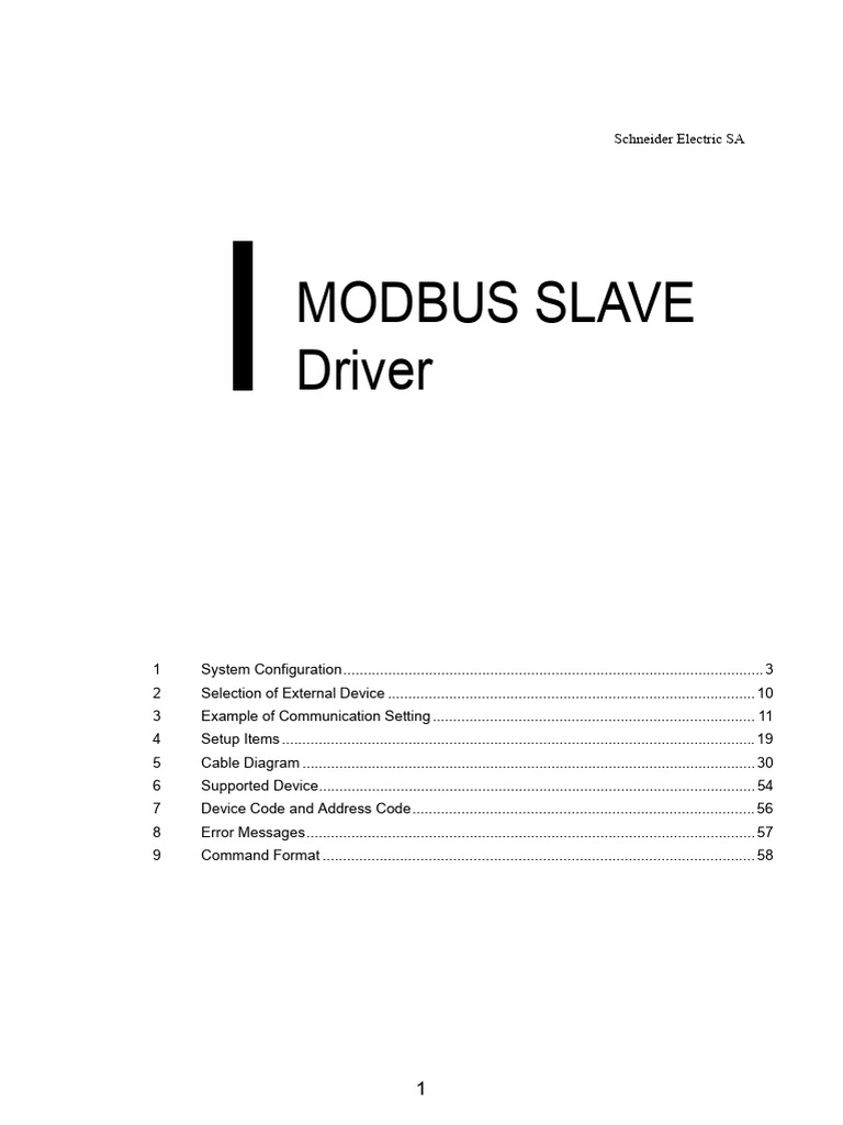 MODBUS Slave Driver Connection Guide | PDF | Programmable Logic ...