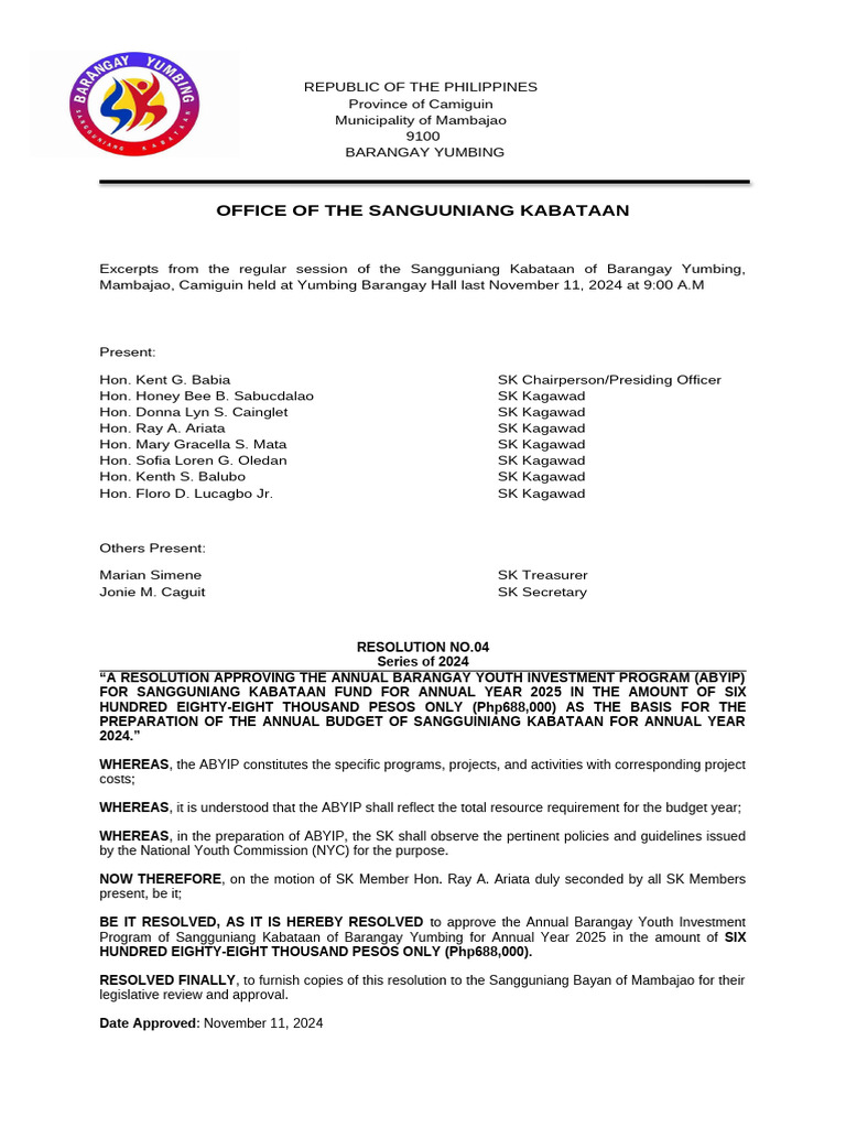 SK RESO 07 | PDF | Youth Organizations | Government