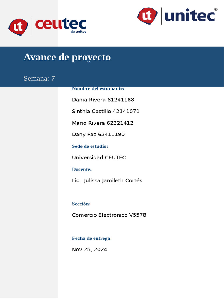 Avance de Proyecto Semana #7 | PDF | Comercio electrónico | Red mundial
