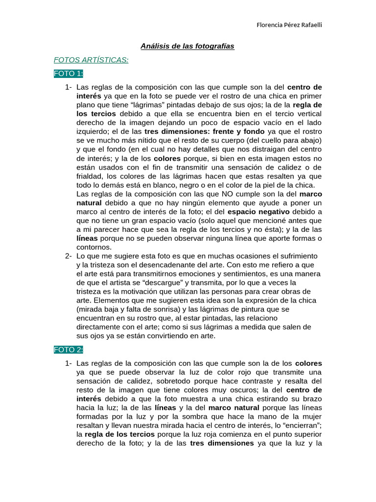 Análisis Fotográfico: Composición y Emoción | PDF | Composición (artes ...
