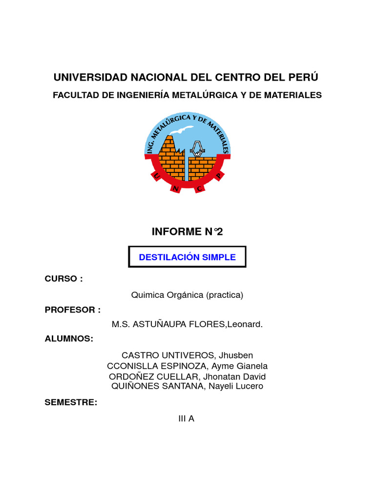 T2_QUIM | PDF | Destilación | Metalurgia