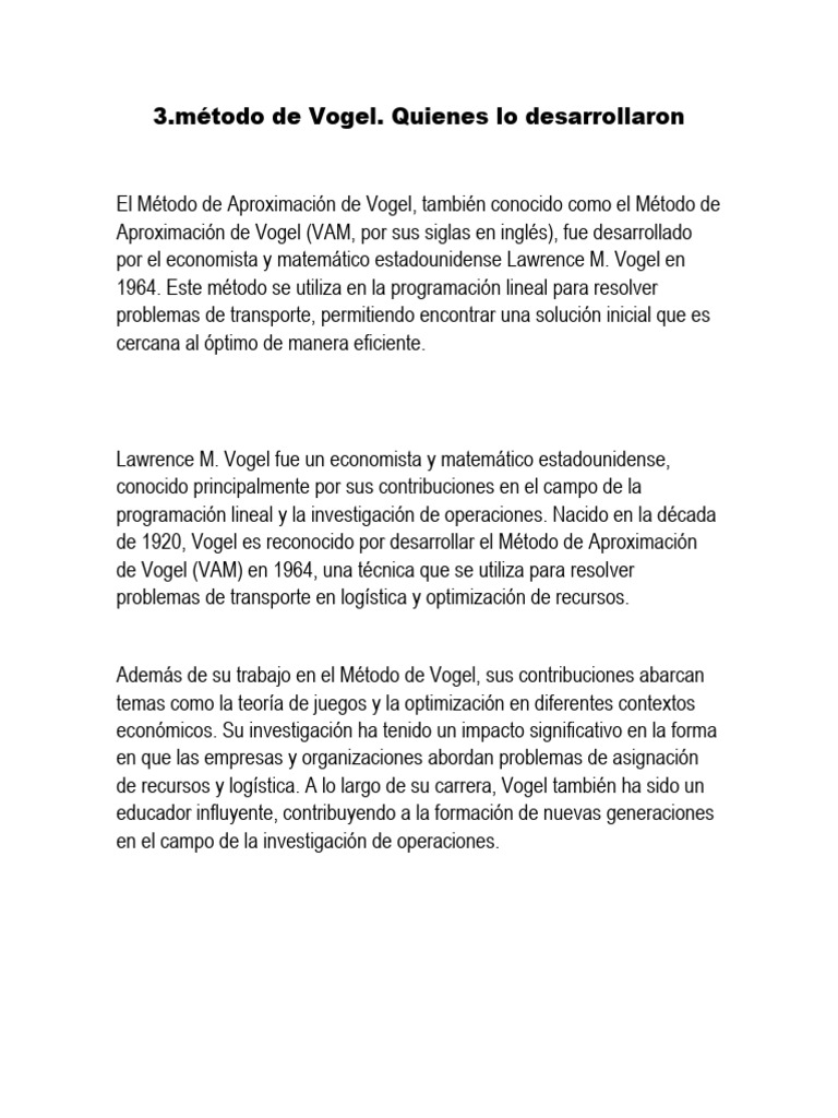 3 Diego Ismael Metodo Vogel | PDF