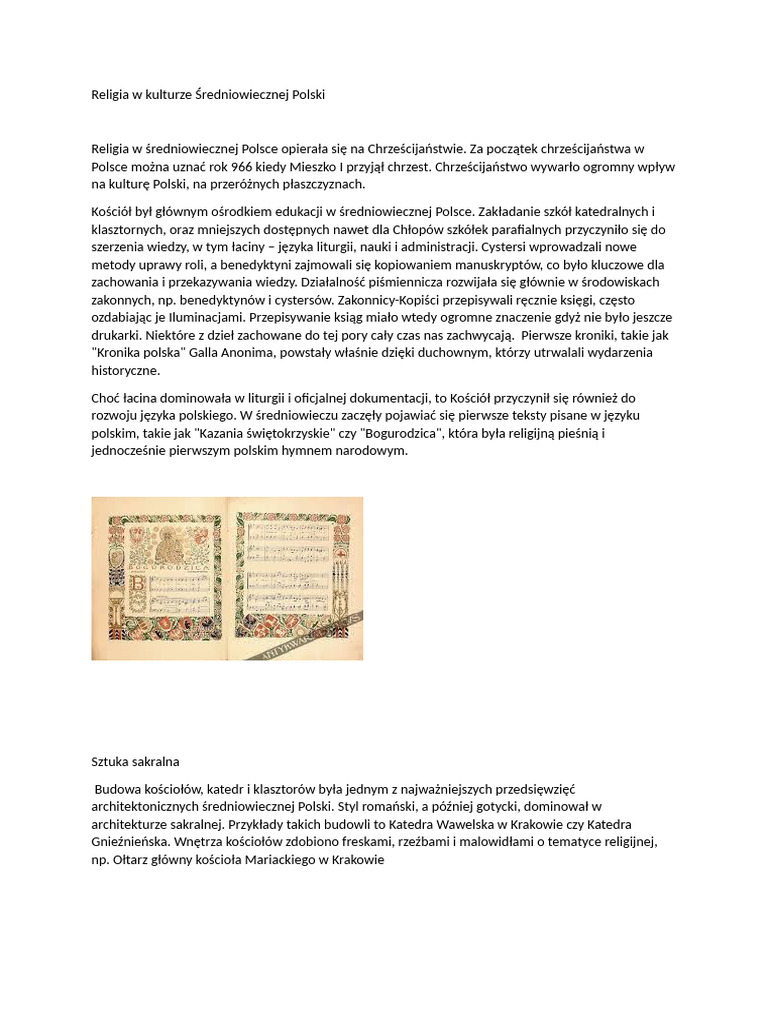 Religia W Kulturze Średniowiecznej Polski | PDF