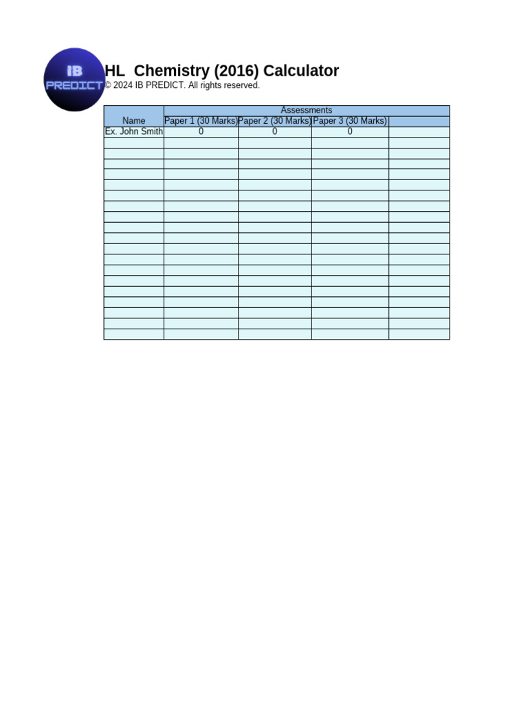 HL Chemistry (2016) (Ib Predict) v1.0 | PDF