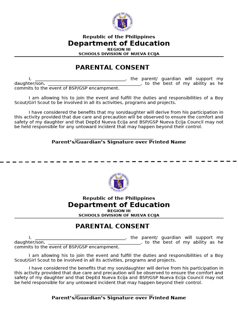 SDCS-BSP-GSP Parents-Consent | PDF