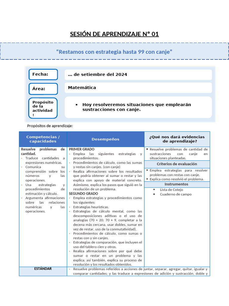 Sesion - Restamos Con Estrategia - Cange - Hasta 99 - Acr | PDF ...