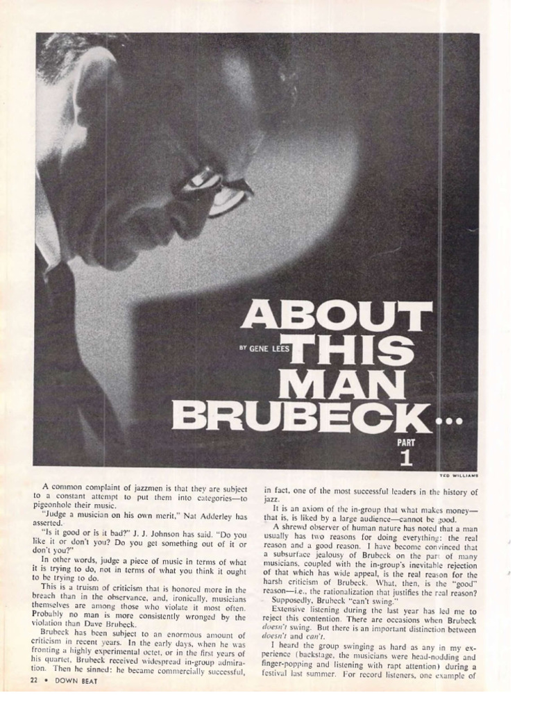 About This Man Brubeck - Talks About Listening Habits | PDF
