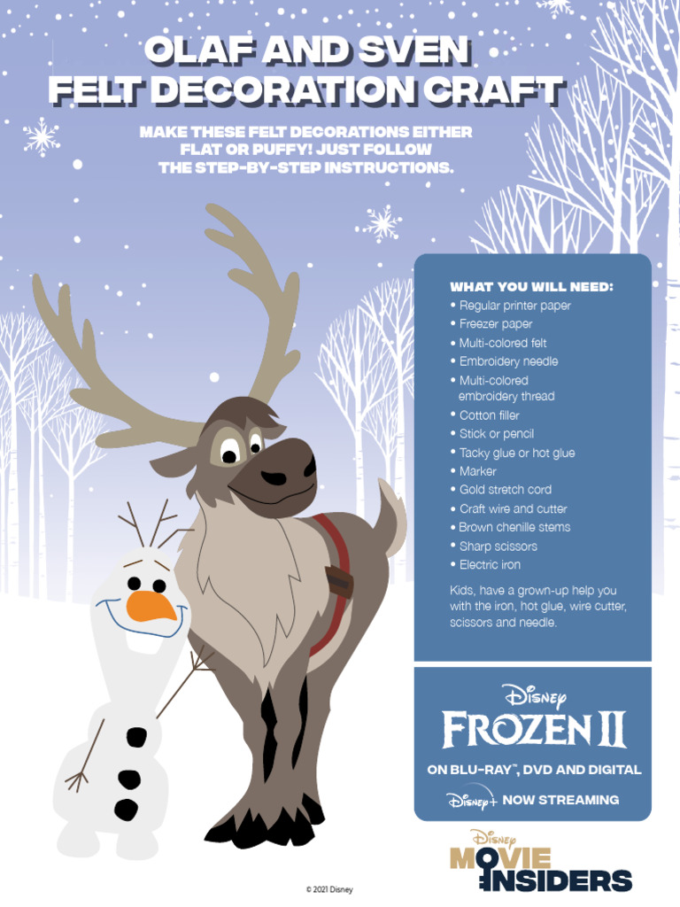 D7352 Frozen 2 Felt Activity | PDF | Embroidery