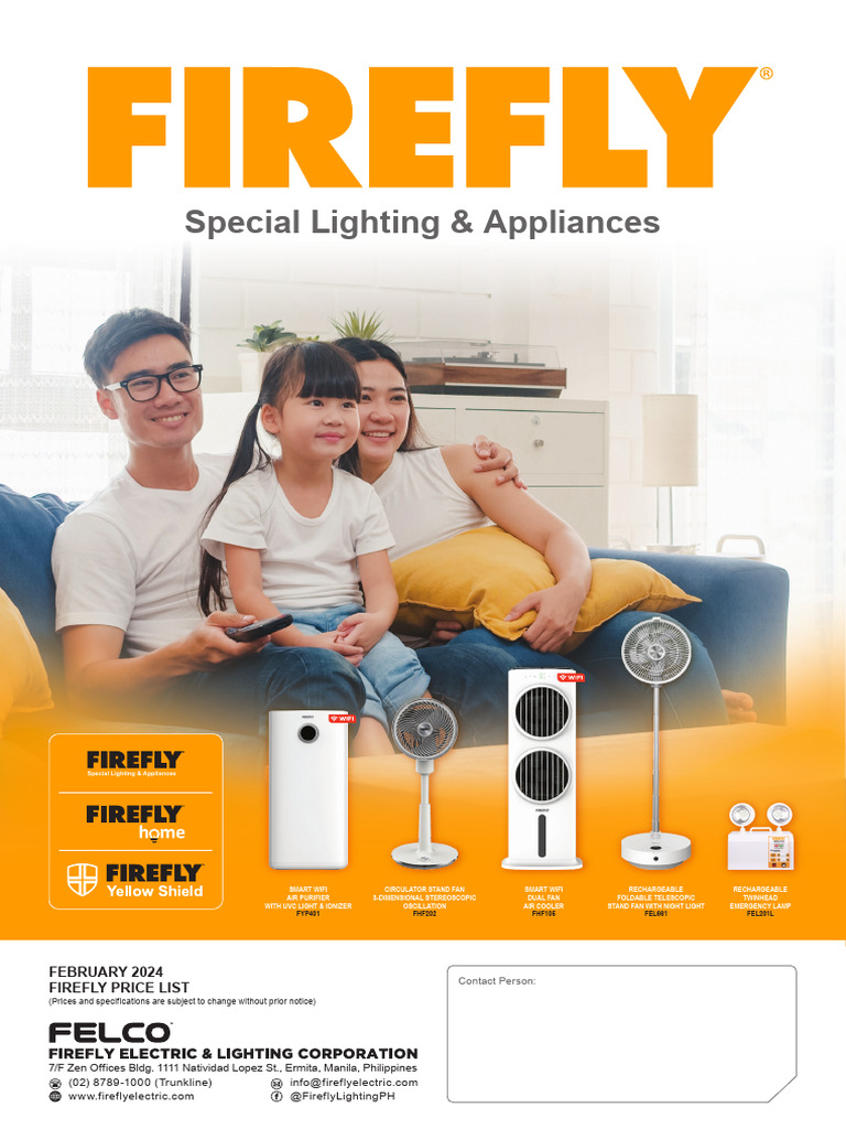 Price List Firefly SLA Home Yellow Shield February 2024 Issue | PDF | Battery Charger ...