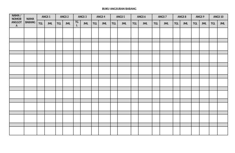 Buku Angsuran Barang | PDF