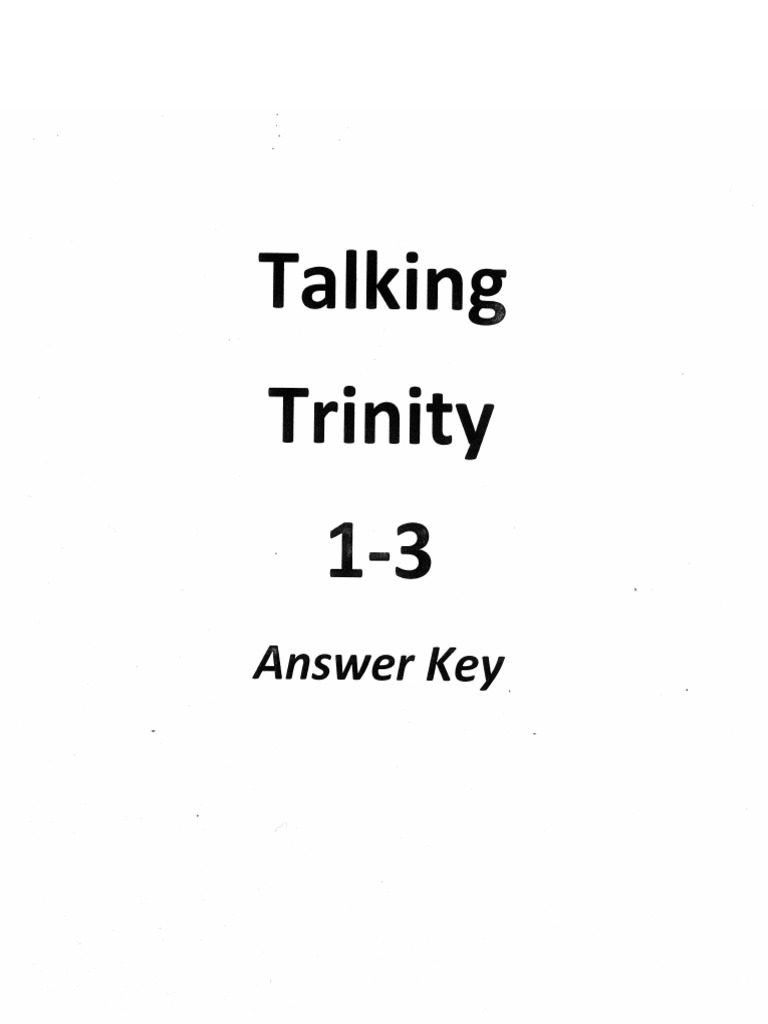 TALKING TRINITY 1-3 ANSWER KEYS | PDF