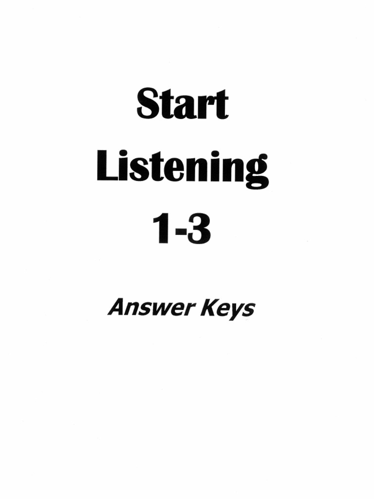 START LISTENING 1-3 ANSWER KEYS | PDF