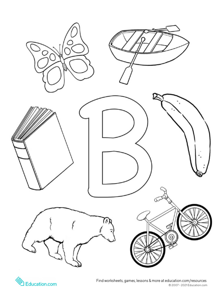 Coloring Learn Letter B | PDF