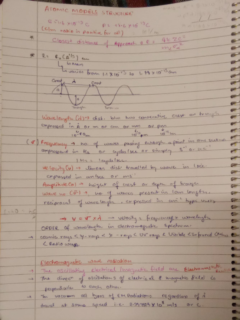 Atomic Structure Short notes | PDF
