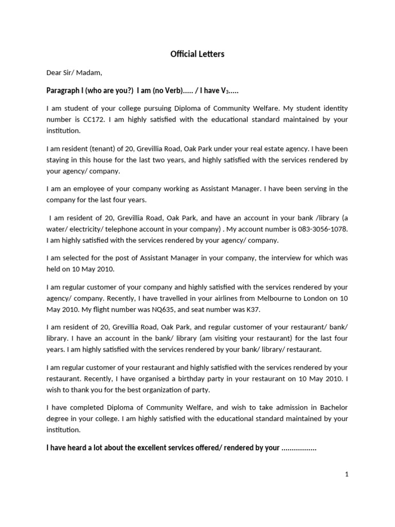 Writing Task 1 - Letters - Simplified | PDF