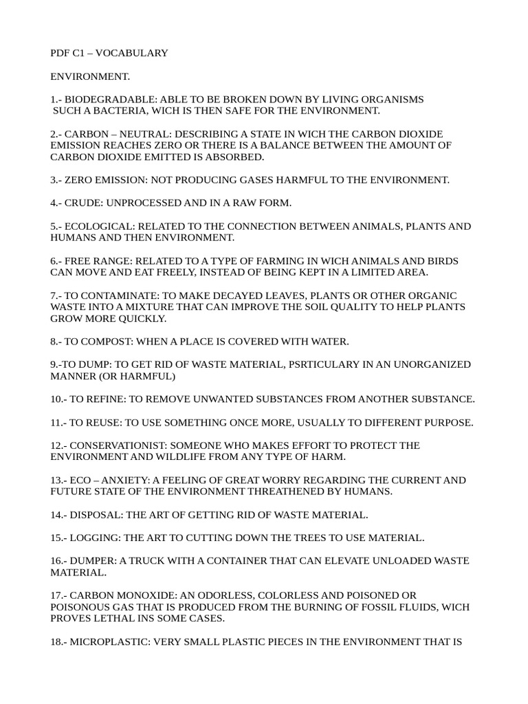 c1 b2 Vocabulary by Items | PDF | Poverty & Homelessness | Poverty