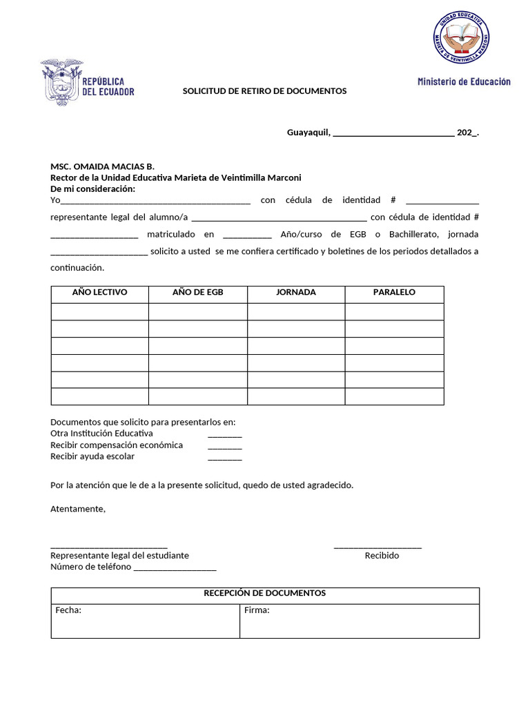 Solicitud de Retiro de Documentos (3) | PDF