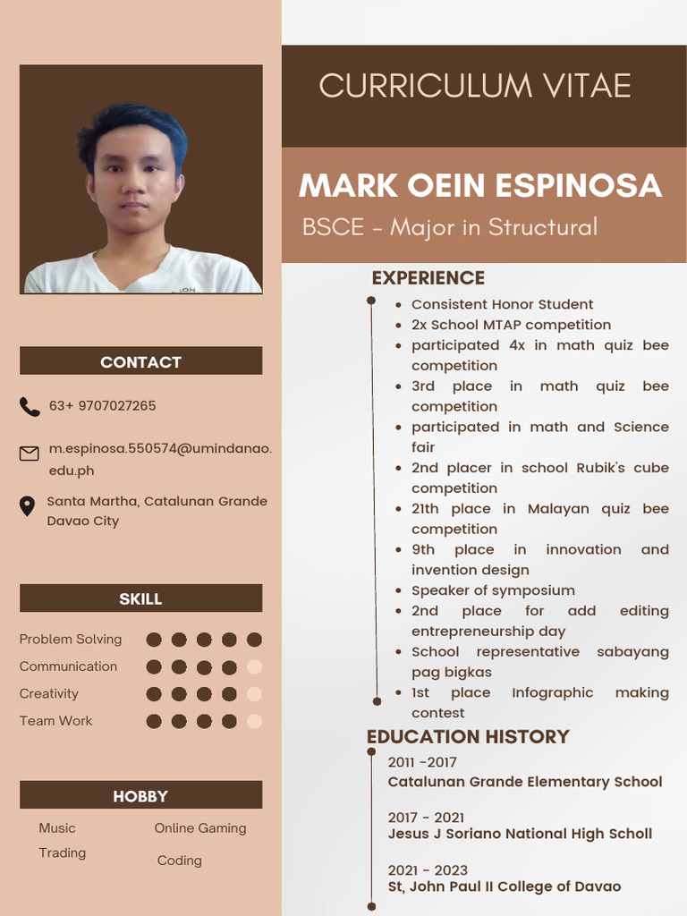 Brown Beige Modern Curriculum Vitae | PDF