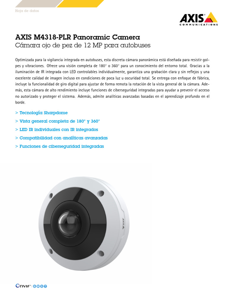 Datasheet Axis m4318 PLR Panoramic Camera Es ES 450235 | PDF | La ...
