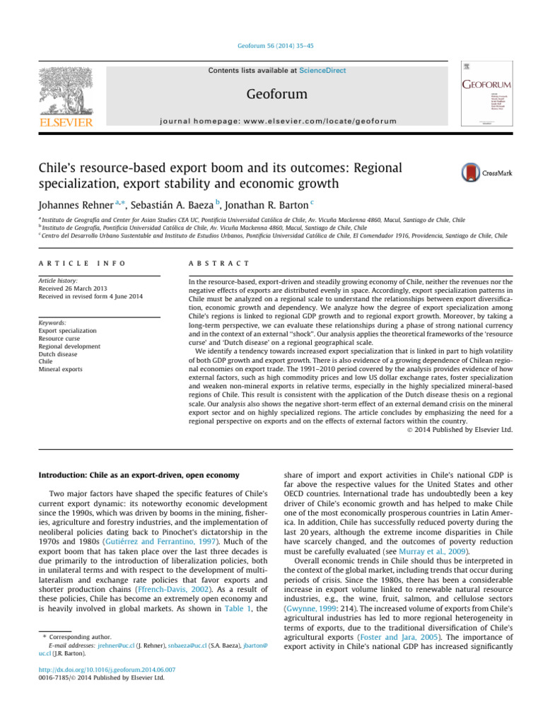 Chile's Export Boom: Regional Impacts | PDF | Chile | Economic Growth