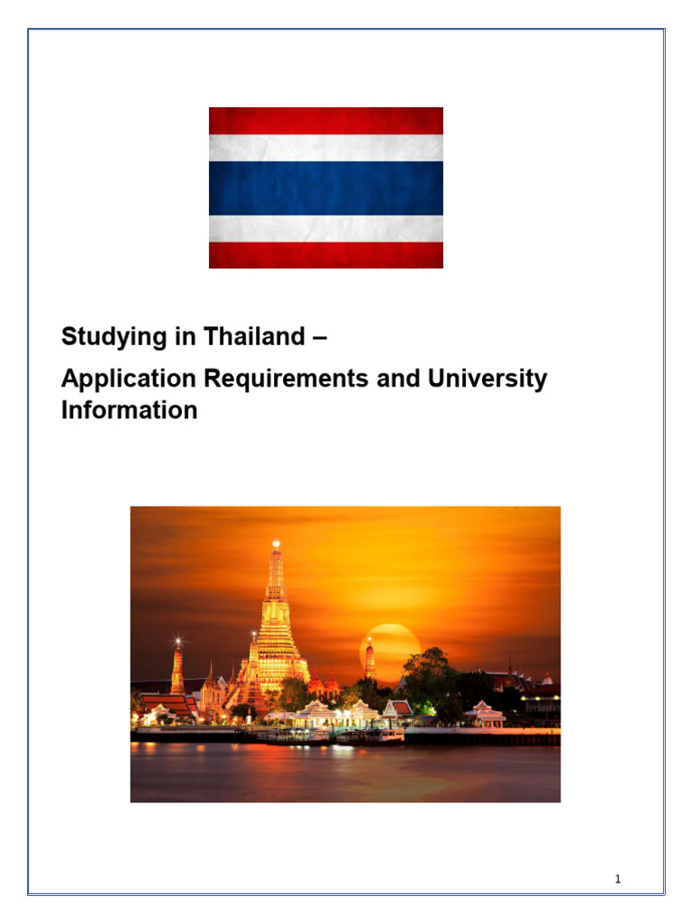 Study in Thailand - University-Specific Guide | PDF | Travel Visa | Postgraduate Education
