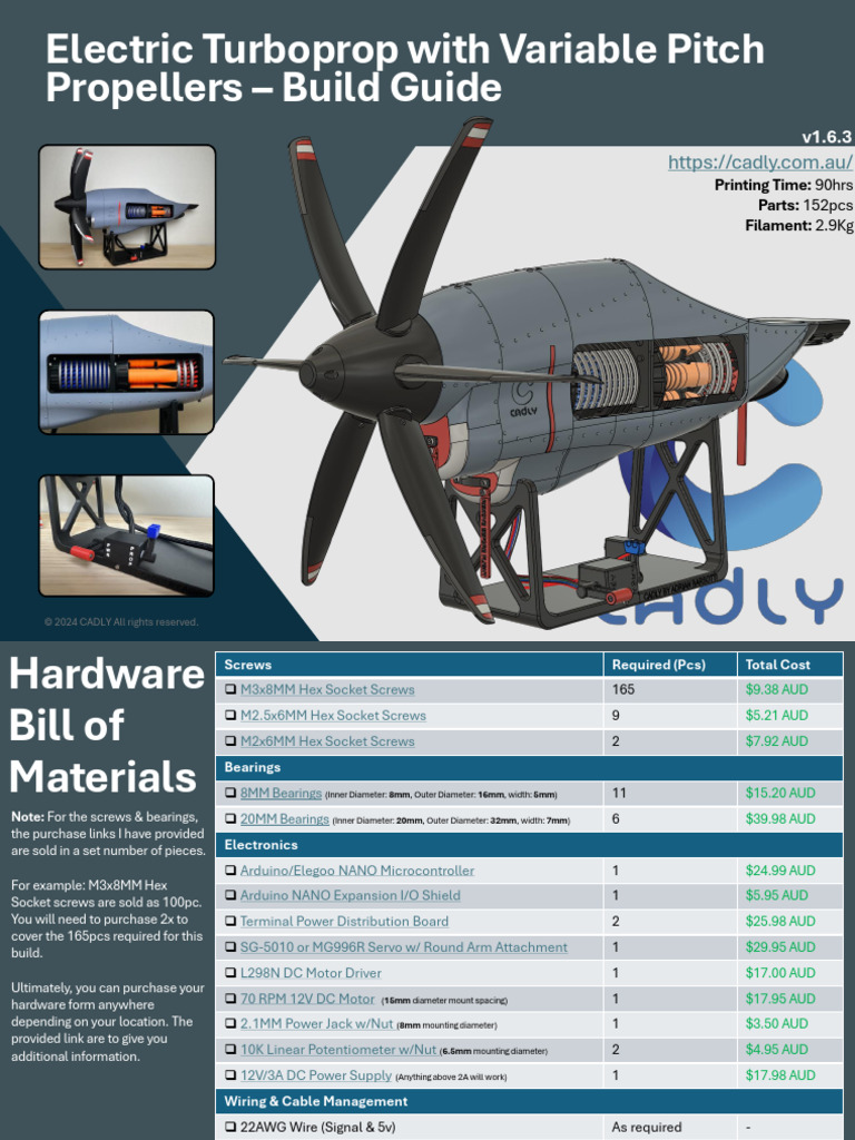 Electric Turboprop Build Guide | PDF | Gear | Manufactured Goods
