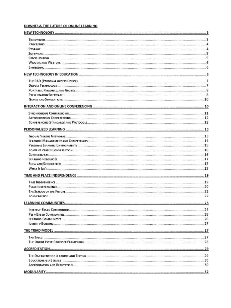 Downes - Future of Online Learning 2008 | PDF | Websites | Tablet Computer