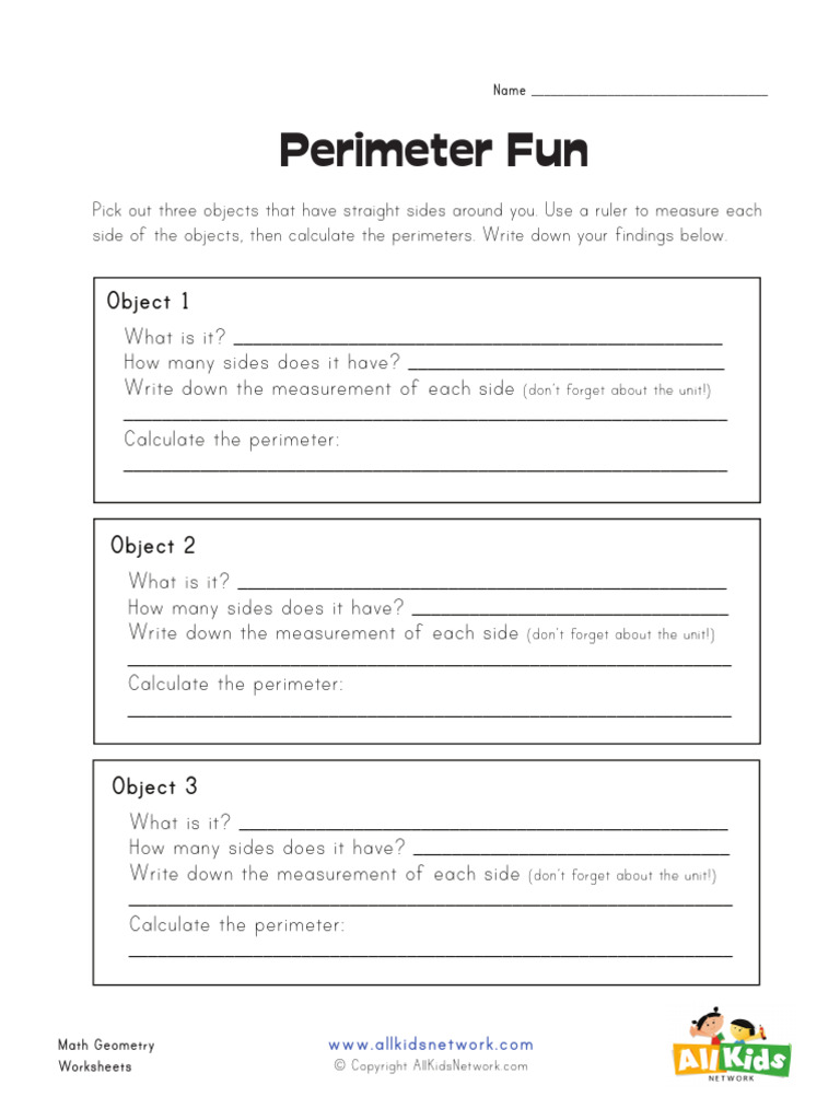 Perimeter Calculations Worksheet | PDF