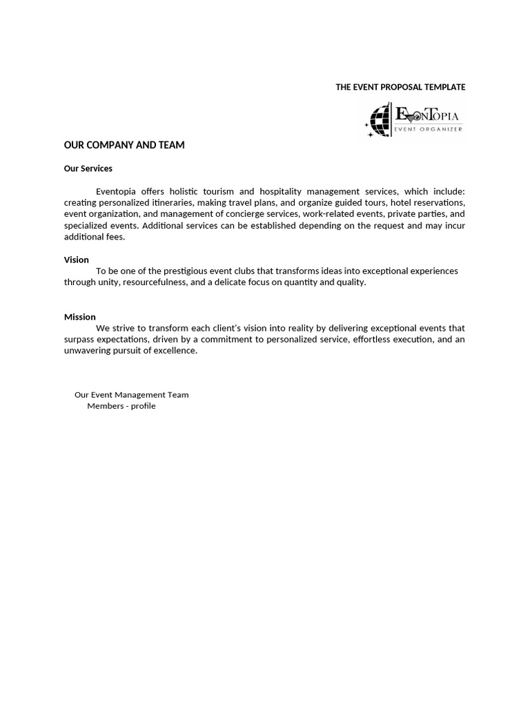 Eventopia Proposal G4 | PDF | Business | Economies