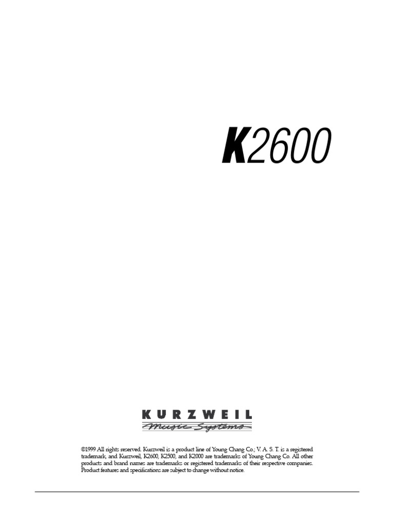 Kurzweil k2600 Guide | PDF | Electromagnetic Interference | Power Supply
