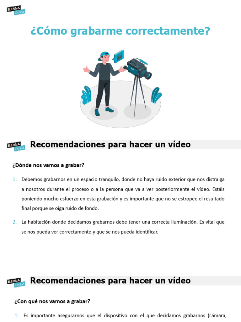 Cómo Grabarse Correctamente | PDF | Vídeo