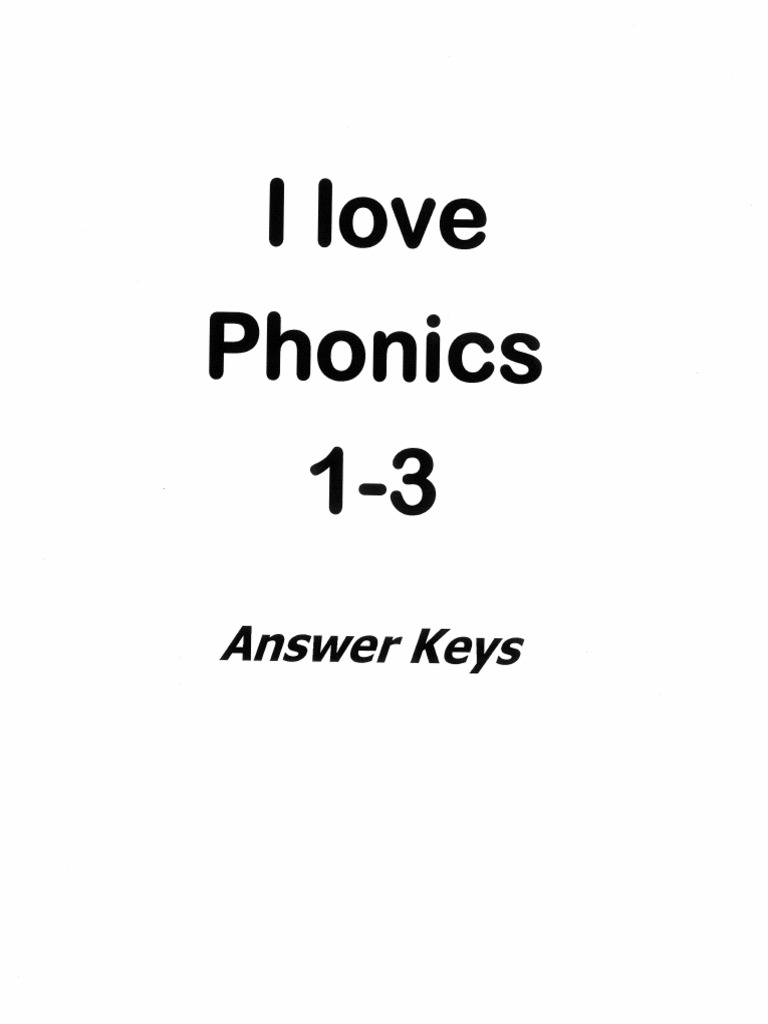 I Love Phonics 1-3 Answer Keys | PDF