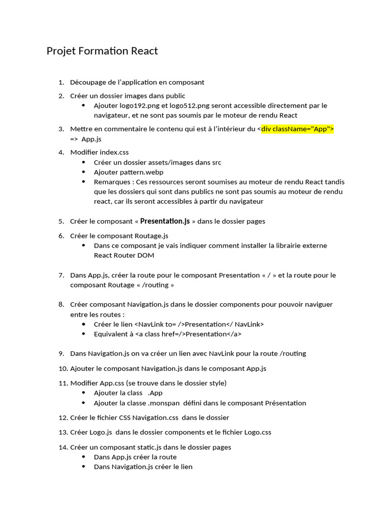 Projet Formation React | PDF | Informatique | Génie logiciel