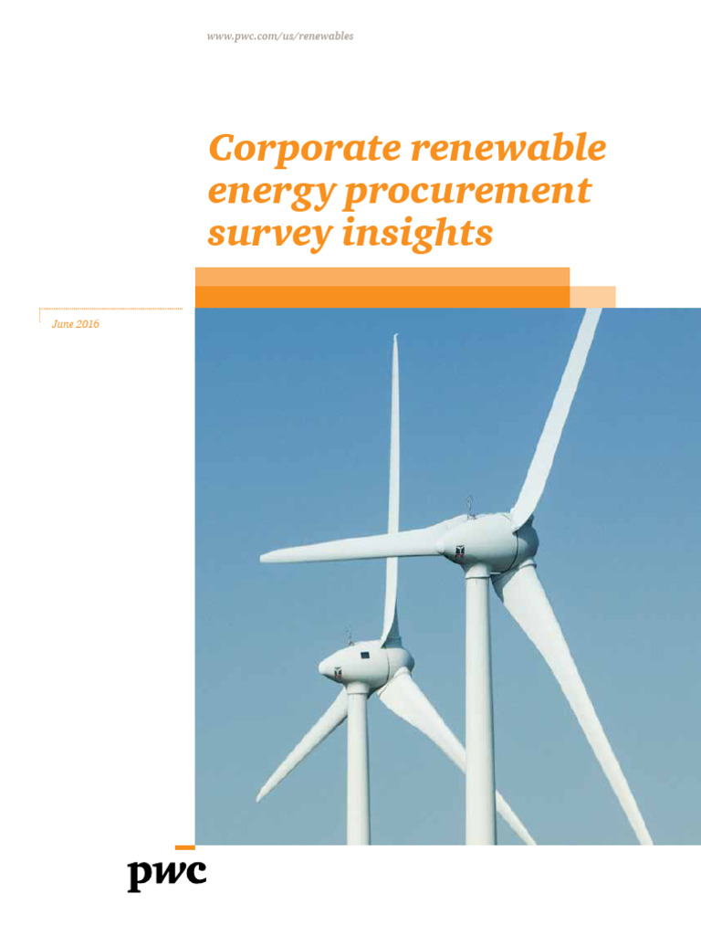 PWC Corporate Renewable Energy Procurement Survey Insights | PDF ...